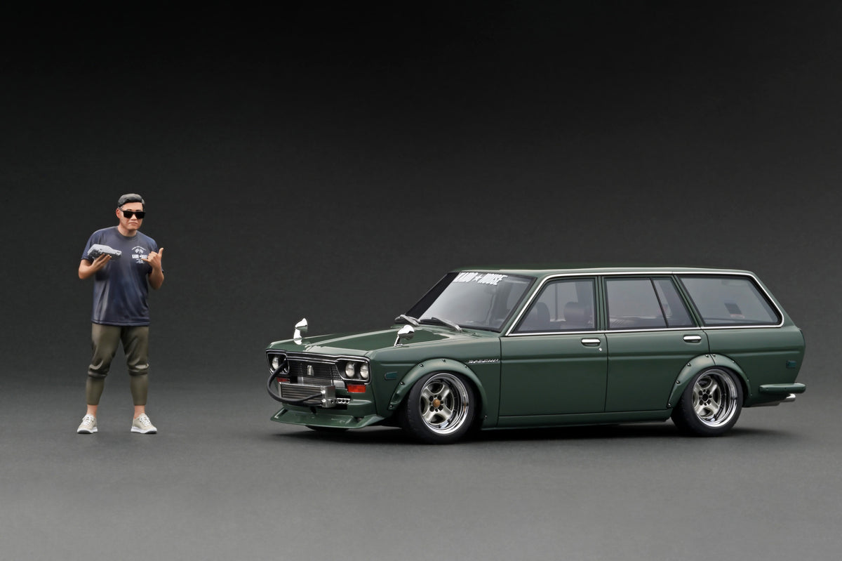 IG3355 Datsun Bluebird (510) Wagon Green With Mr. Jun Imai – ignition model